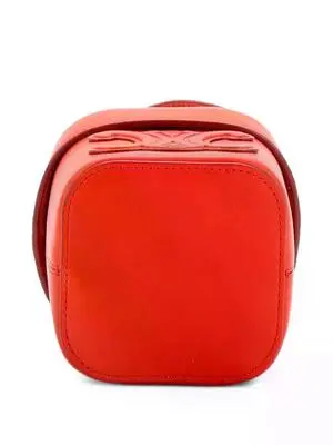 Celine Cuir Triomphe Box Bag Leather Small Bucket Bag - Red