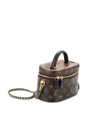 LOUIS VUITTON Reverse Monogram Canvas Pm Satchel - Black