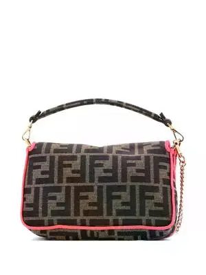 Fendi Zucca Canvas Mini Baguette Bag - Brown