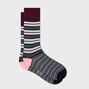 Paul Smith Striped Crew Socks - Blue