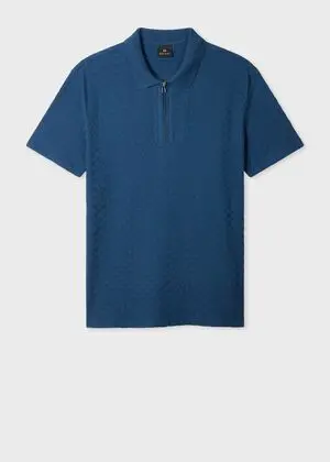 Paul Smith Mid Textured Cotton Zip-neck Polo Shirt