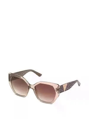 Guess Leopard-print Geometric-frame Sunglasses