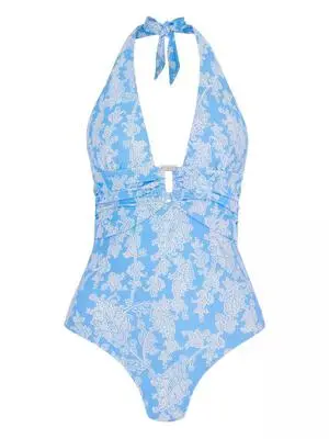 Heidi Klein Playa Paraiso Halterneck Swimsuit - Blue
