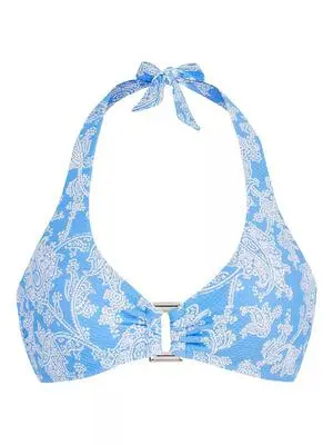 Heidi Klein Playa Paraiso Halterneck Bikini Top - Blue