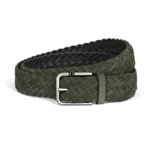 Montblanc 35 Mm Suede Belt With Meisterstück Buckle - Green