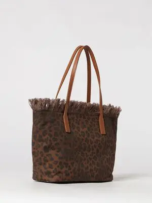MC2 SAINT BARTH Cotton Tote Bag With Embroidered Logo And Fringe Detail - Brown