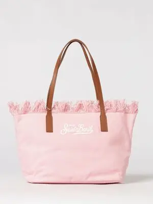 MC2 SAINT BARTH Striped Tote Bag With Fringe Detail - Pink