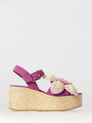PALOMA BARCELO Heeled Platform Sandals With Floral Embellishments