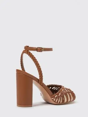 TWINSET Braided Heeled Sandals With Ankle Strap