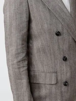 Tagliatore Double-breasted Pinstripe Blazer - Brown