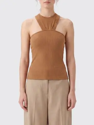 TELA Ribbed Knit Top - Brown