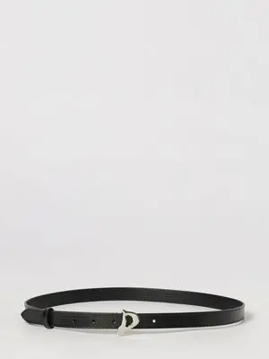 DONDUP Skinny Belt With Logo Buckle - Black
