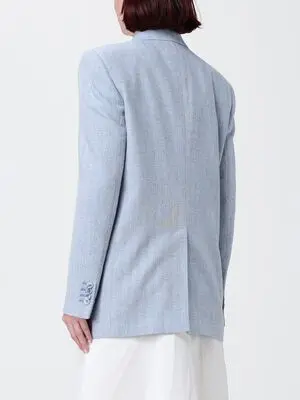 Tagliatore Double Breasted Cotton Blend Blazer - Blue