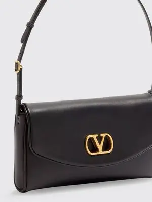 Valentino Garavani Devain Nappa Leather Shoulder Bag - Black