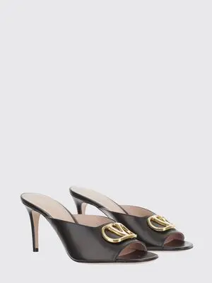 Valentino Garavani Vlogo Signature Leather Mules - Black