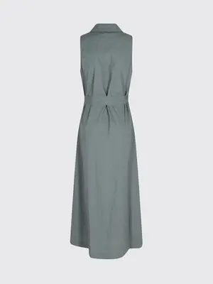 Woolrich Sleeveless Button-up Shirt Dress With Belt - Green