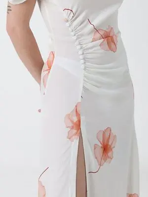 MAR DE MARGARITAS Floral Print Viscose Midi Dress
