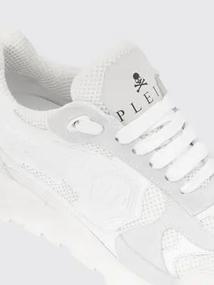 Philipp Plein Leather And Mesh Low Top Sneakers - White