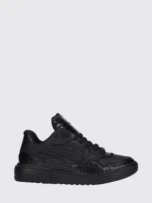 Philipp Plein Moonwalker Crocodile Print Leather Sneakers - Black