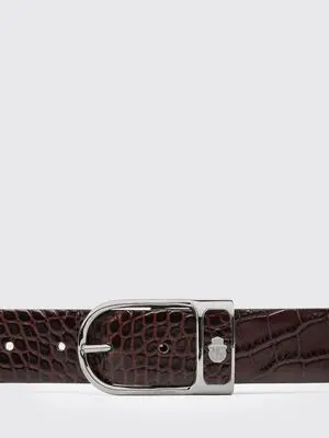 BILLIONAIRE Crocodile Patterned Leather Belt - Brown