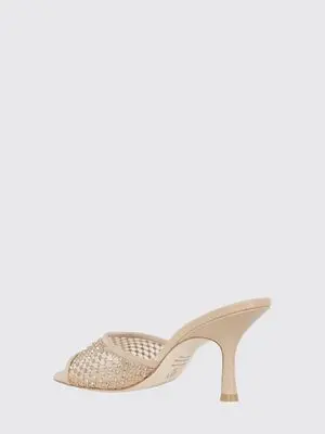 STUART WEITZMAN Embellished Mesh Nylon Stiletto Mules - Pink