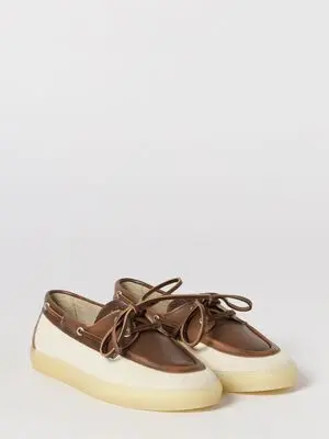 SUMMERY COPENHAGEN Leather And Canvas Loafers