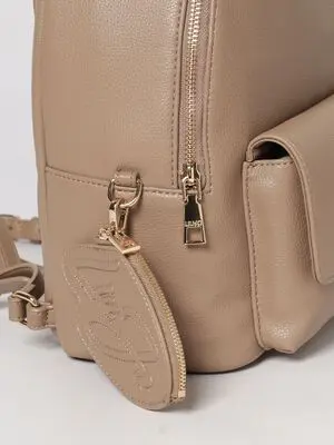 Liu Jo Grained Faux Leather Backpack With Top Handle And Chain Detail