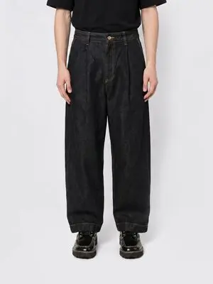 Studio Nicholson Wide Leg Denim Jeans - Black