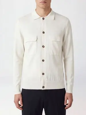 Eleventy Button-detailed Knit Sweater With Spread Collar