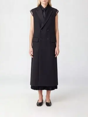 Sacai Double Breasted Wool Blend Vest - Black