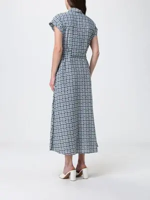 Woolrich Printed Belted Midi Dress - Blue