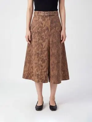 GANNI Asymmetrical Animal-print Midi Skirt In Organic Cotton