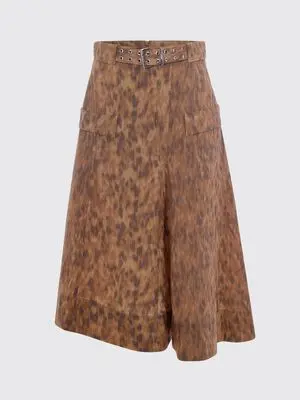 GANNI Asymmetrical Animal-print Midi Skirt In Organic Cotton
