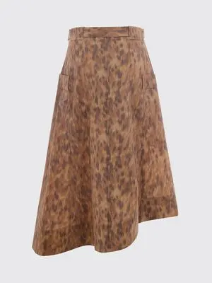 GANNI Asymmetrical Animal-print Midi Skirt In Organic Cotton