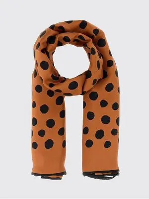 Valentino Garavani Polka Dot Print Silk Scarf - Brown