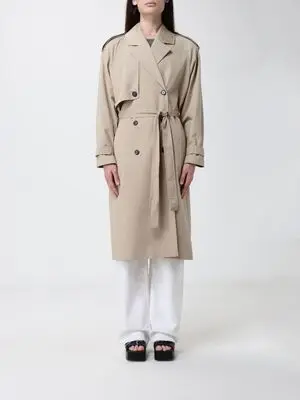 ANINE BING Ricky Long Viscose Trench Coat - Beige