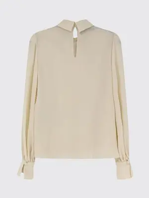 Valentino Garavani Silk Blouse With Flowershaped Appliqu - Cream