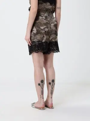 Pinko Camouflage Print Shorts With Lace Trim