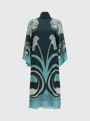 La DoubleJ Long Sleeve Printed Silk Dress