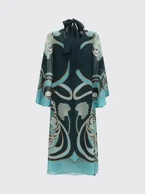 La DoubleJ Long Sleeve Printed Silk Dress