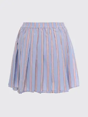 Lacoste Striped Cotton Pleated Mini Skirt
