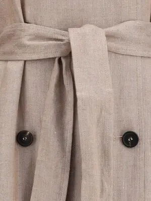 Brunello Cucinelli Double-breasted Linen Trench Coat