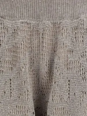 Brunello Cucinelli Sequined Cotton And Linen Trousers