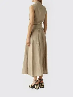 MEIMEIJ Sleeveless Collared Shirt Dress With Tie Detail - Ice