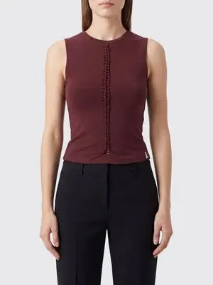 Patrizia Pepe Sleeveless Top With Front And Back Detail - Brown