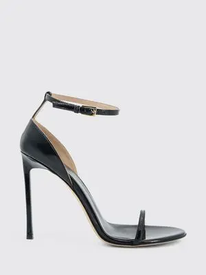 TOM FORD Vertigo Patent Leather Stiletto Sandals With Ankle Strap - Black