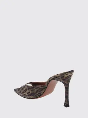 Amina Muaddi Alexa Python Print Leather Mules