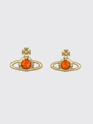 VIVIENNE WESTWOOD Orb Logo Crystal-embellished Brass Stud Earrings - Gold
