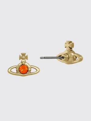 VIVIENNE WESTWOOD Orb Logo Crystal-embellished Brass Stud Earrings