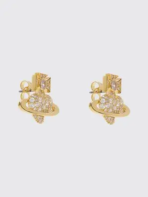 VIVIENNE WESTWOOD Orb Logo Crystal-embellished Brass Stud Earrings